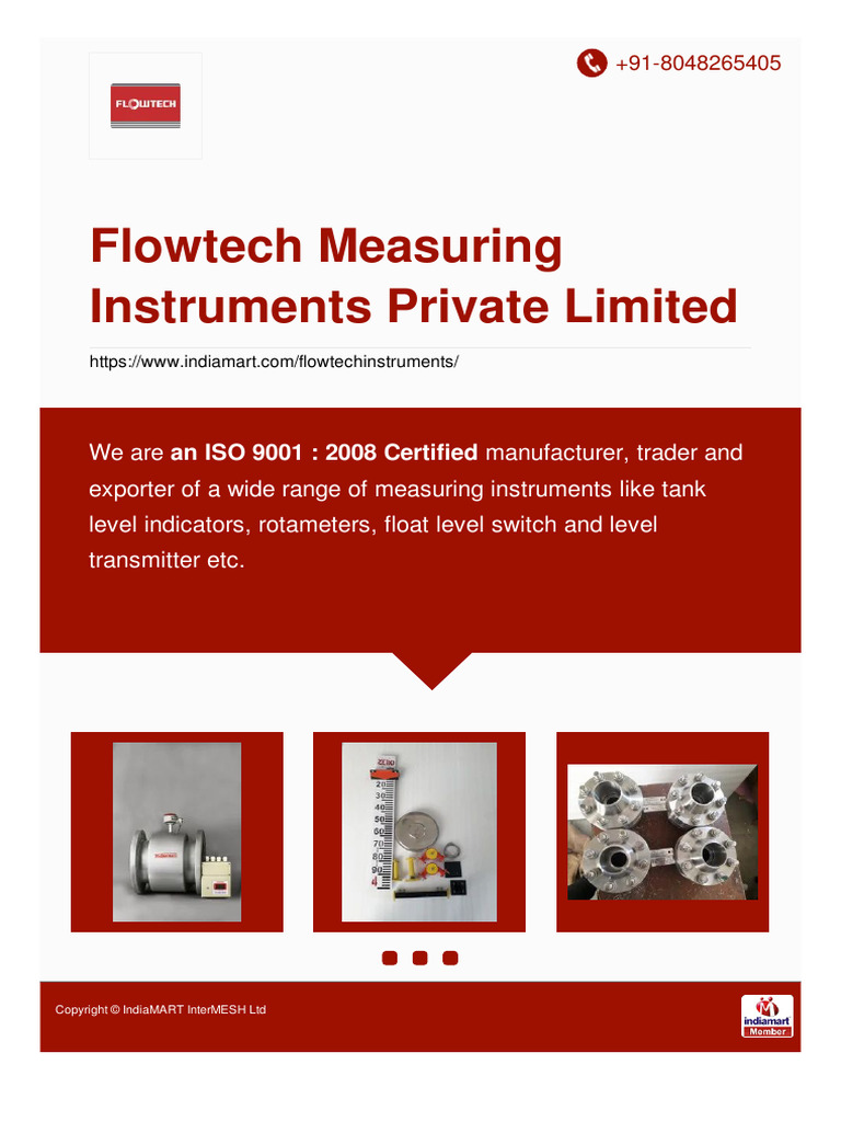 Flowtech Measuring Instruments Private Limited | PDF | Flow Measurement | Pressure Measurement