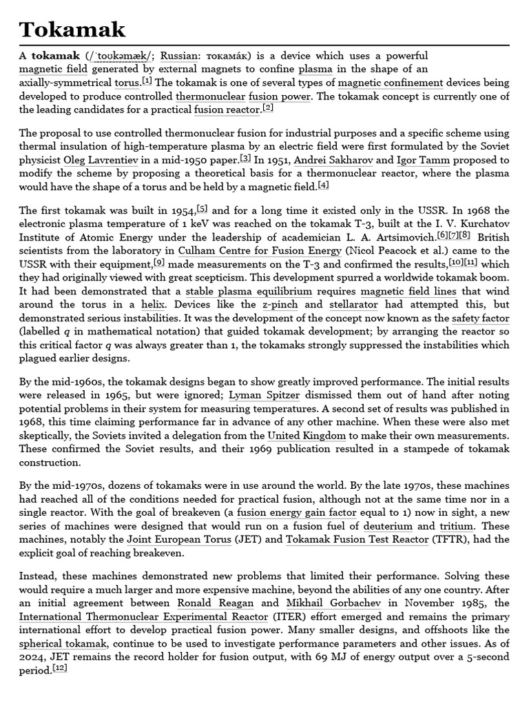 Tokamak | Download Free PDF | Tokamak | Fusion Power