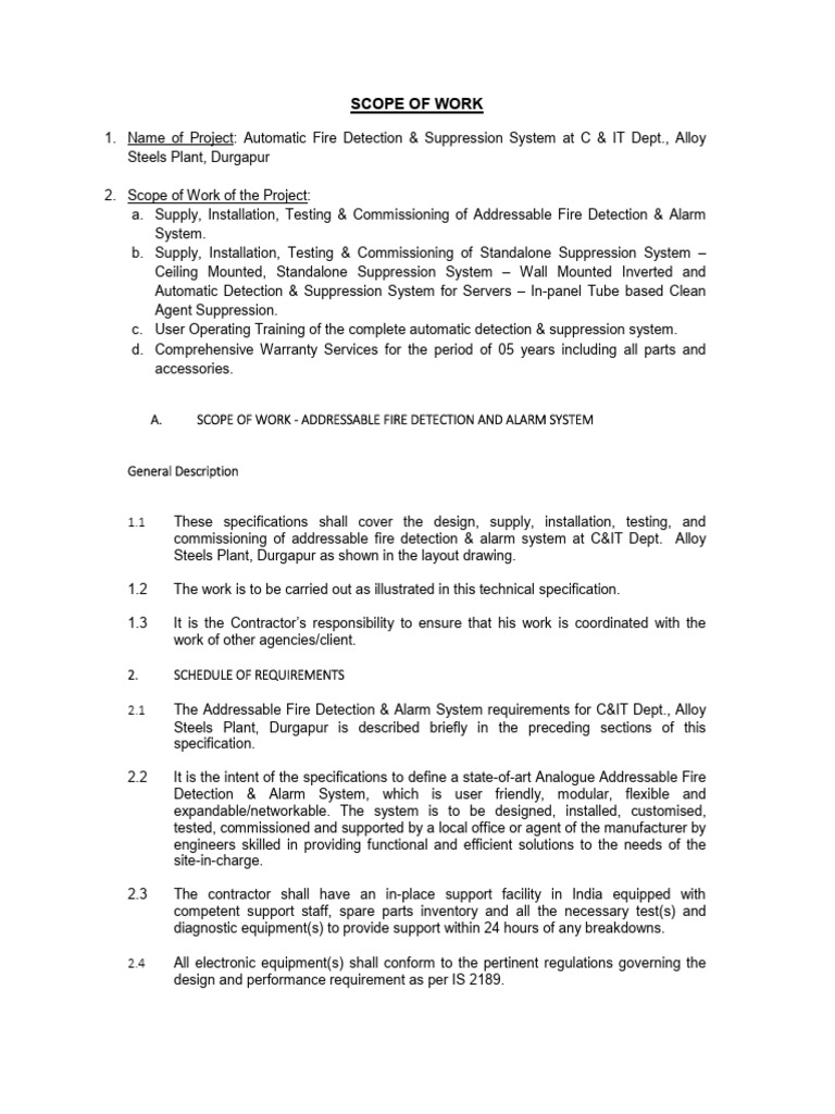 Scope of Work | Download Free PDF | Electrical Engineering