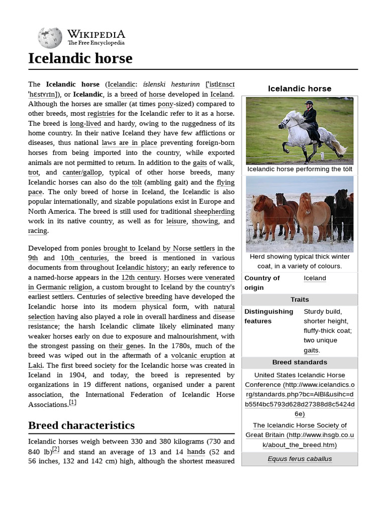 Icelandic Horse | PDF | Horse Gait | Horses