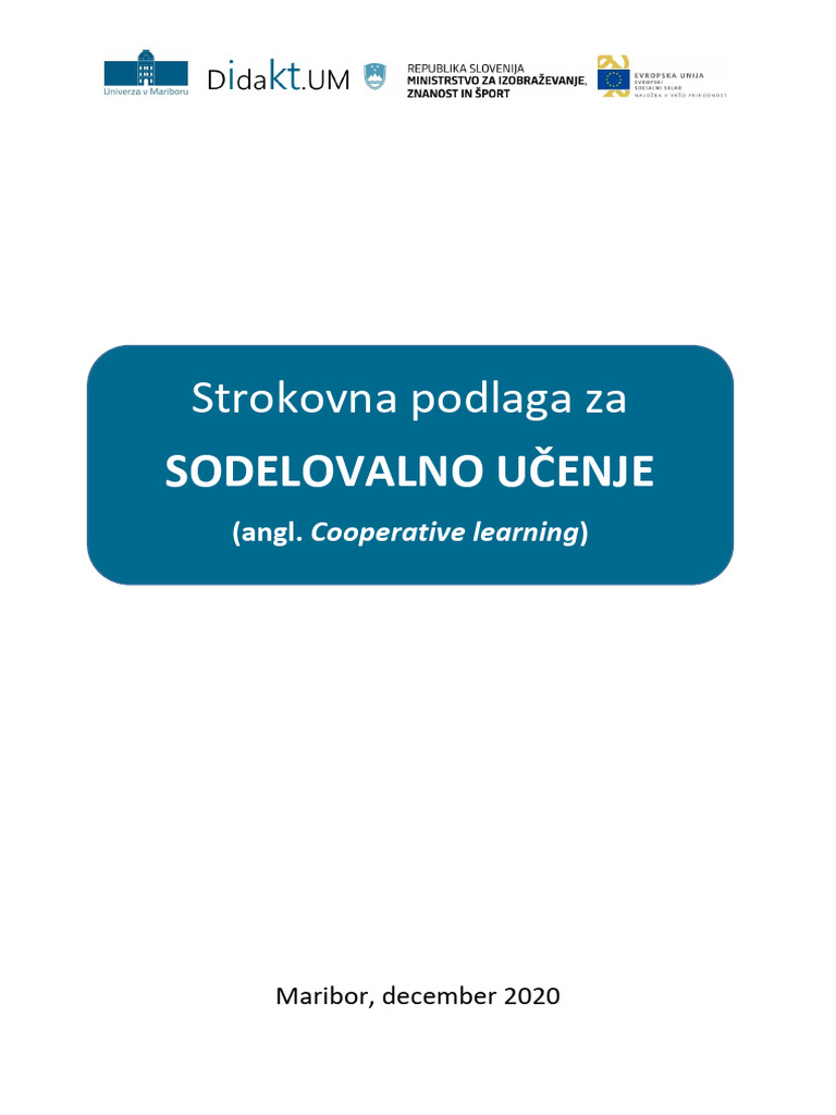 Strokovna Podlaga Sodelovalno Ucenje | PDF
