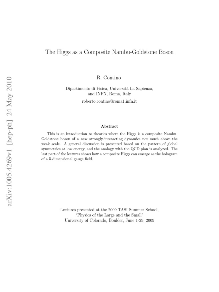 Composite Higgs | PDF | Higgs Boson | Quantum Chromodynamics