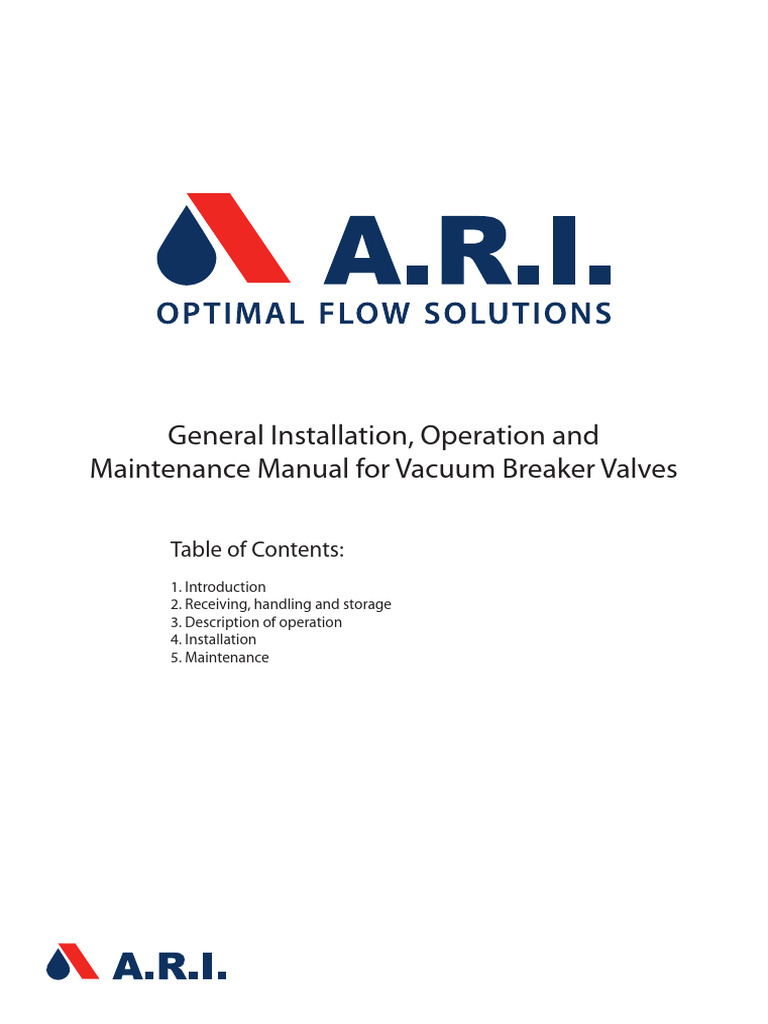 General Installation For A.R.I. VB | PDF | Valve | Screw