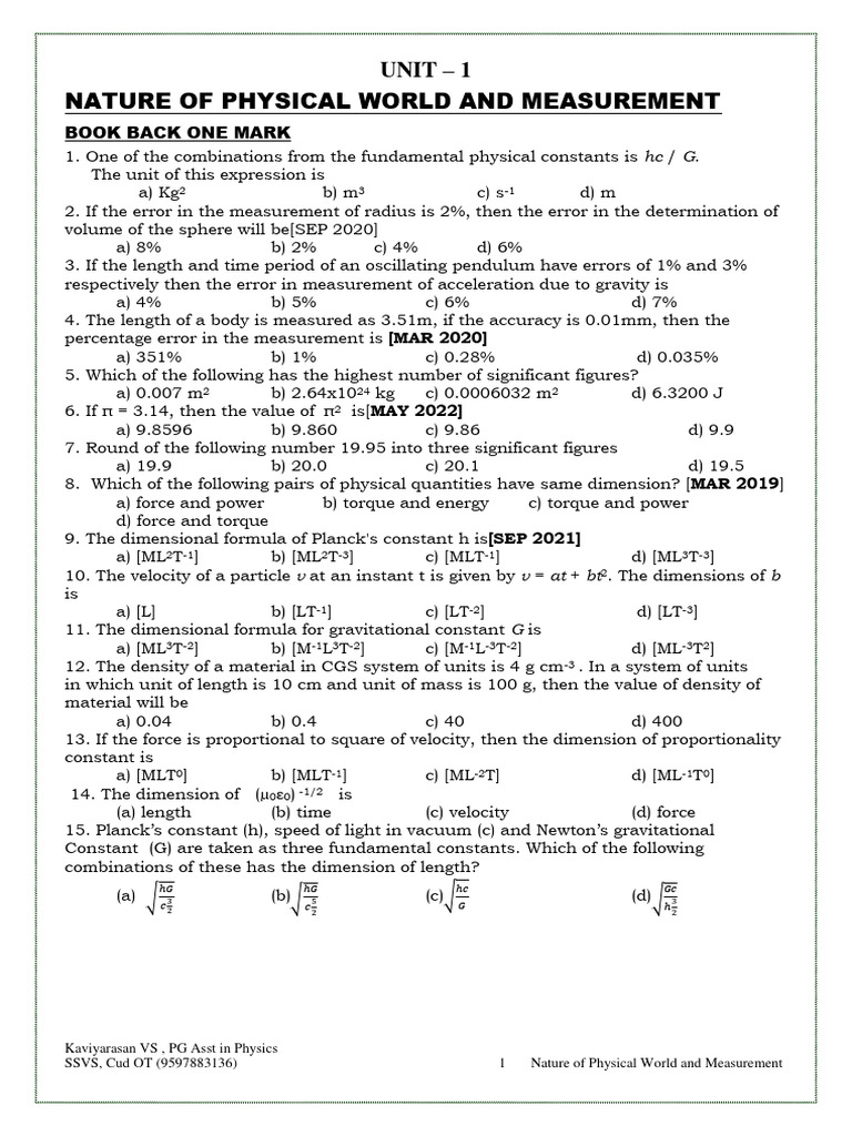 11 LN 1 Updated 2024 | PDF | Observational Error | Significant Figures