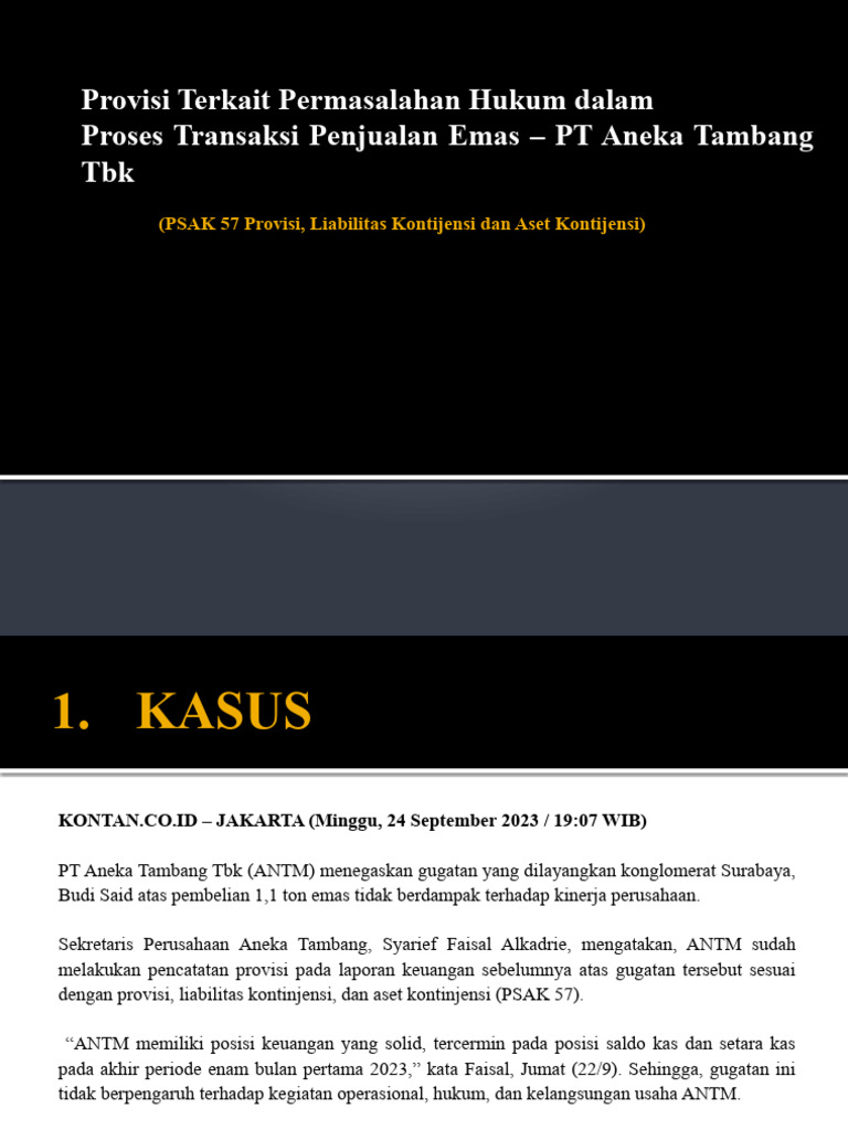 ANTM - Provisi - PSAK 57 | PDF