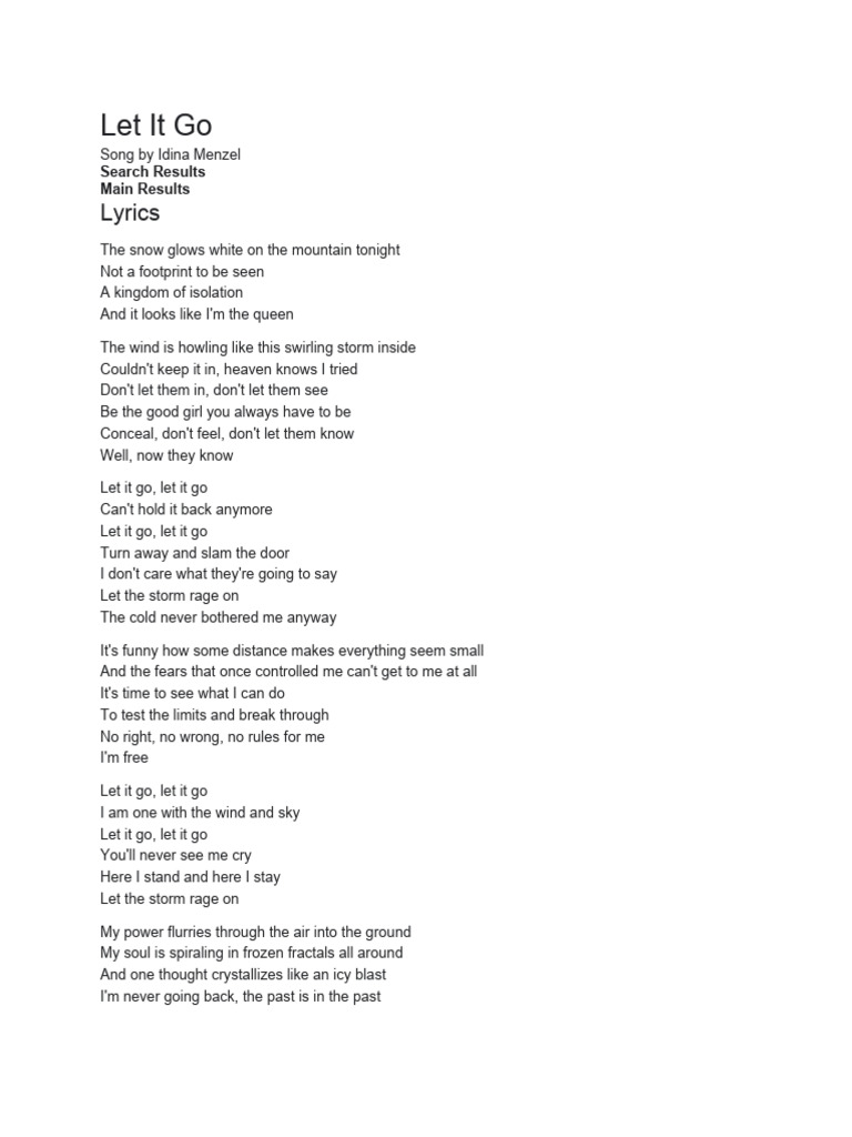 Let It Go | PDF | Poetry