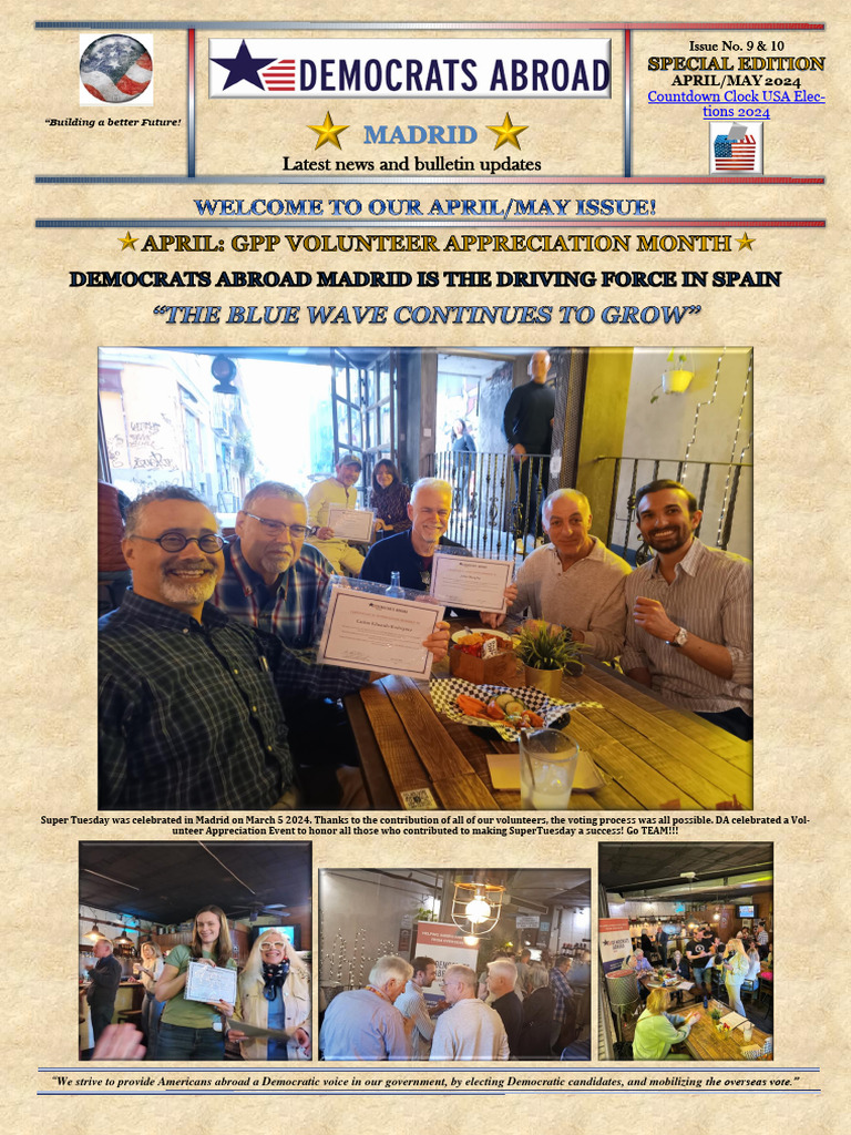Democrats Abroad MADRID APRIL MAY Newsletter 2024 | PDF | Get Out The ...