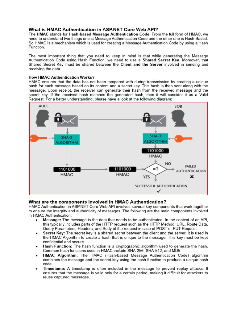 Part - 2 HMAC Authentication in ASP - NET Core Web API | PDF | Secure ... Part - 2 HMAC Authentication in ASP - NET Core Web API | PDF | Secure ...