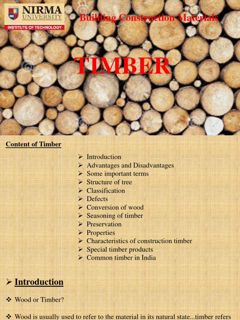 Building Construction Materials: Timber | PDF | Wood | Lumber