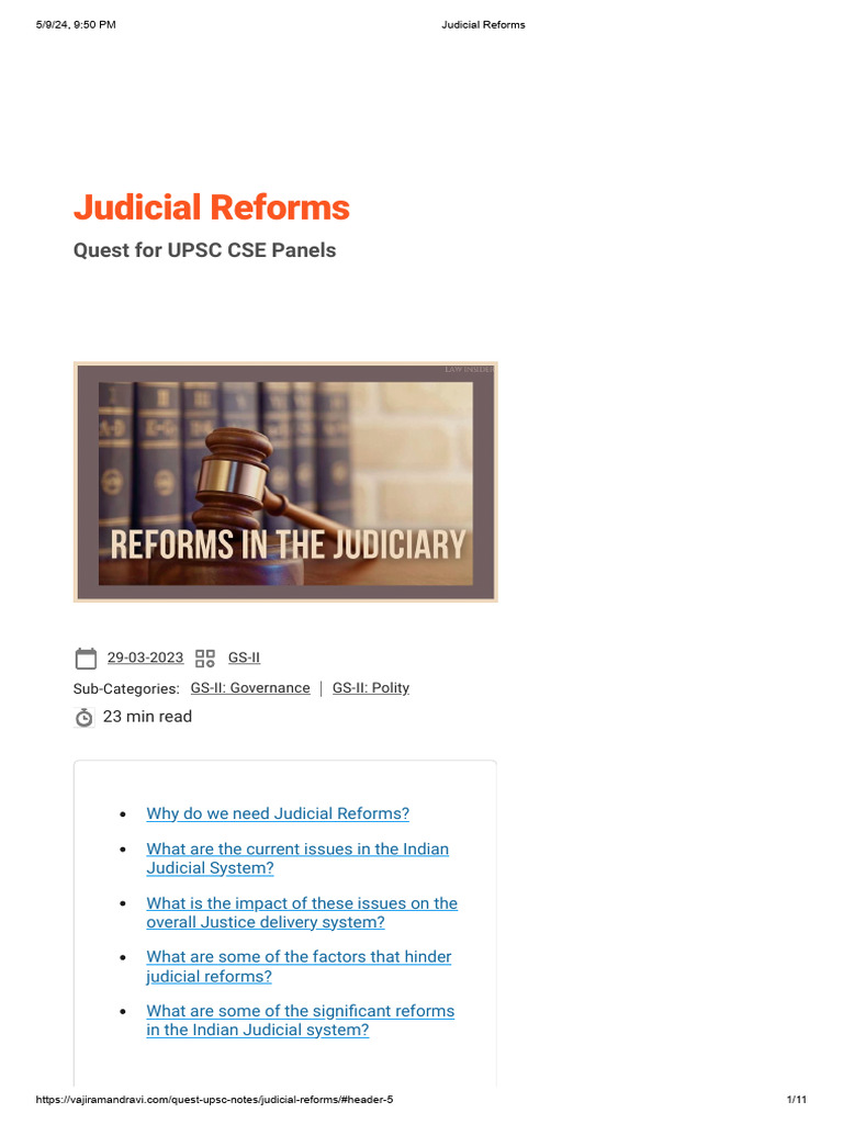Judicial Reforms | Download Free PDF | Prosecutor | Judiciaries