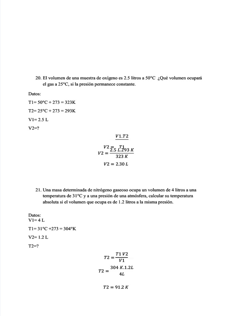 Ejercicios de Proceso Isobarico y Proceso Isotermico - Termidinamica | PDF
