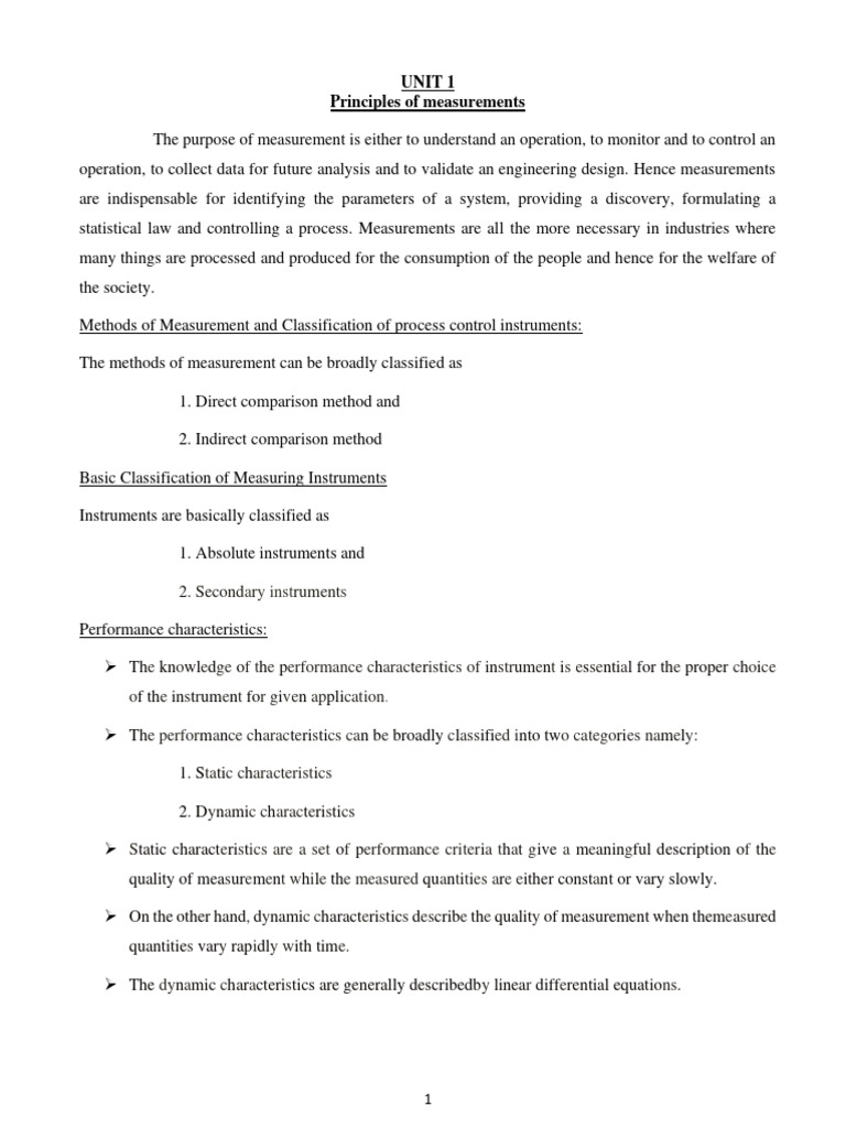 PIDC - Unit I | PDF | Pressure Measurement | Flow Measurement