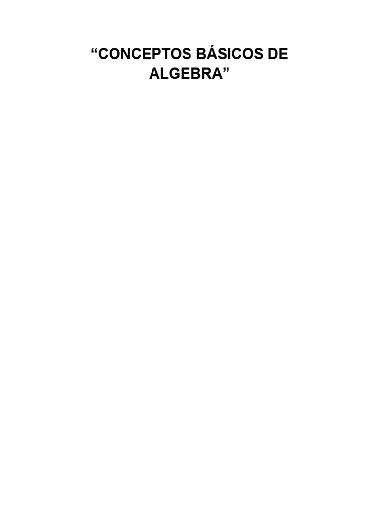 Conceptos Básicos de Algebra | PDF | Ecuaciones | Álgebra
