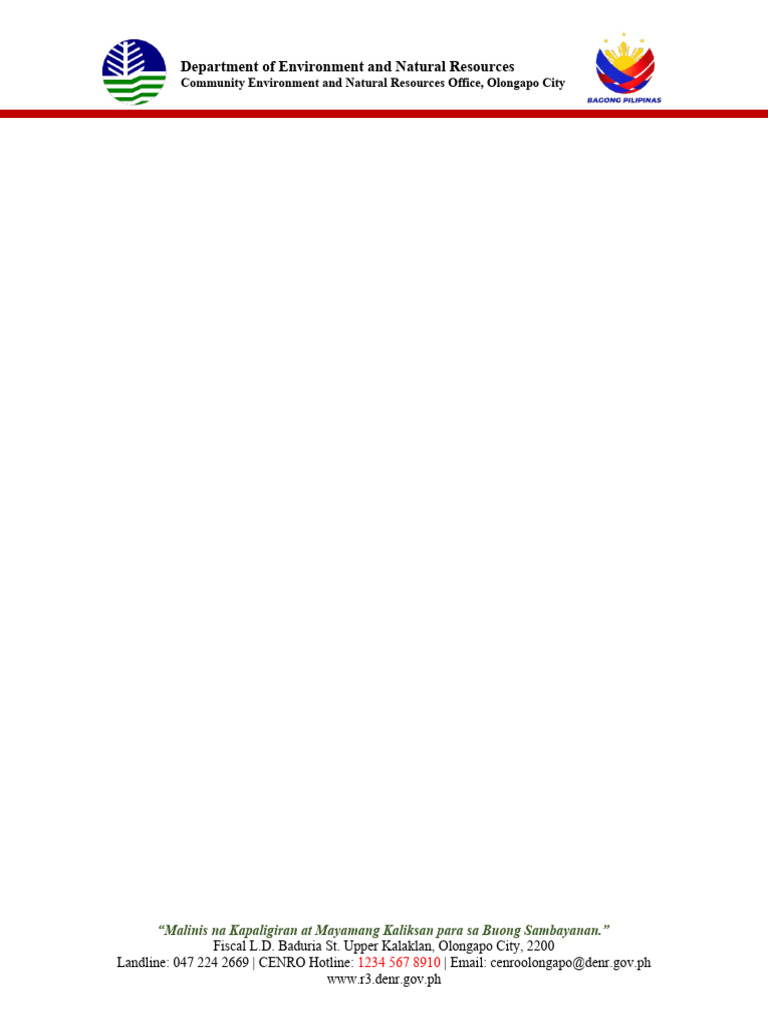 CENRO Olongapo City-Letterhead Template | PDF