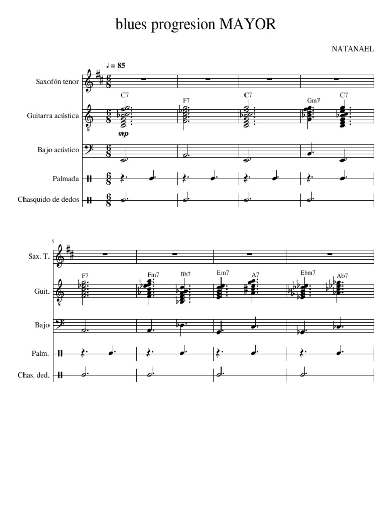 Blues Progresion MAYOR | PDF