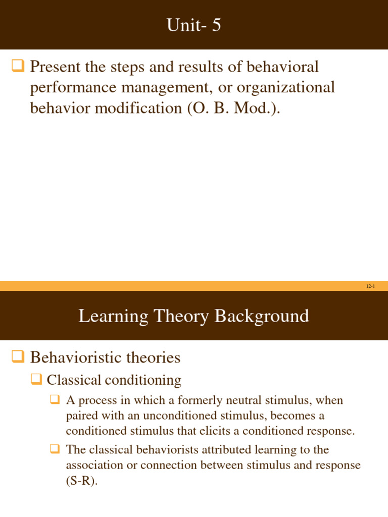 OB - Unit - 5 PPT in PDF Form | PDF | Leadership | Reinforcement