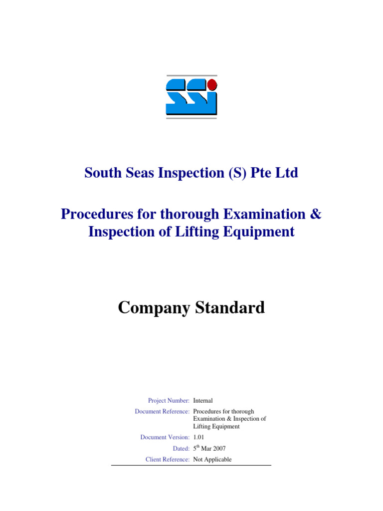 SSI LOLER Examination and Test Procedures Rev 1.01 | PDF