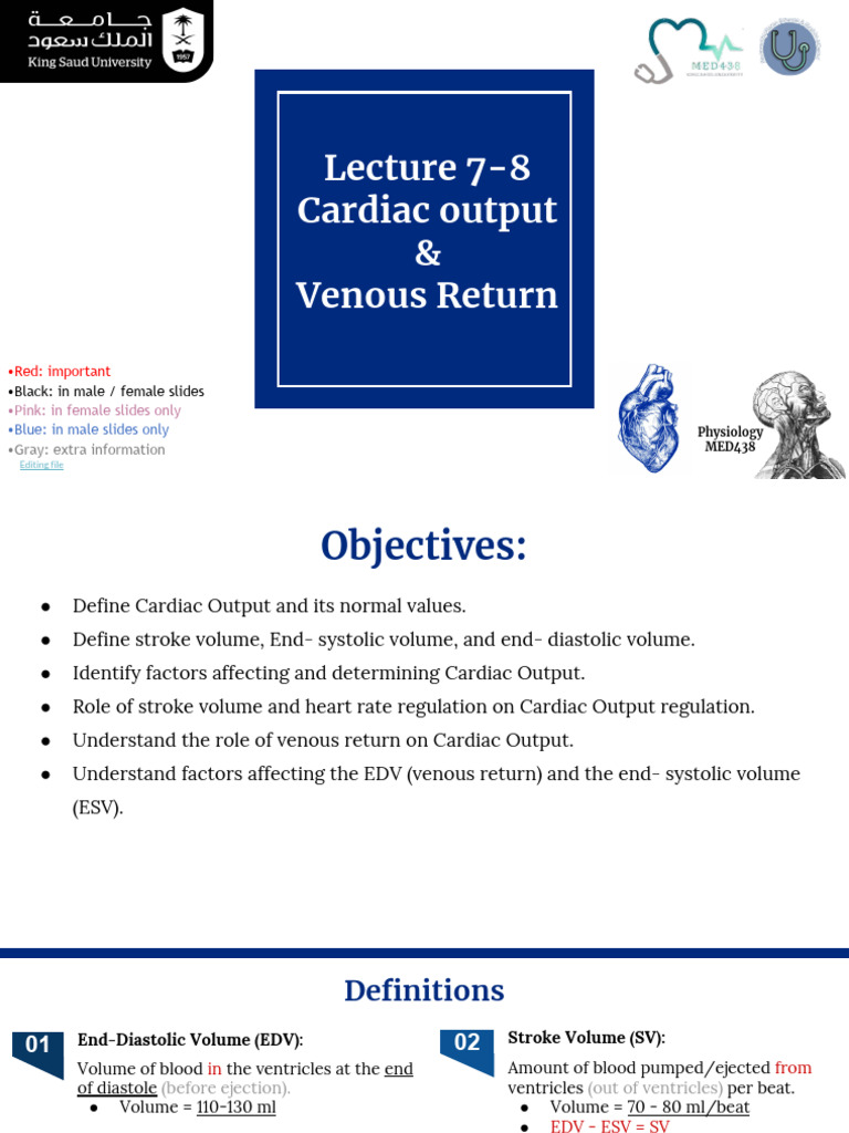 Cardiac Output and Venous Return Explained | PDF | Heart | Vein