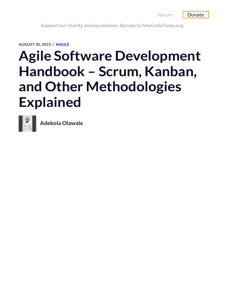 Agile Software Development Handbook - Scrum, Kanban, and Other Methodologies Explained | PDF ...