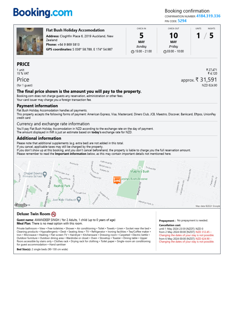 Pre Booked Accommodation | PDF | Payments | Credit Card