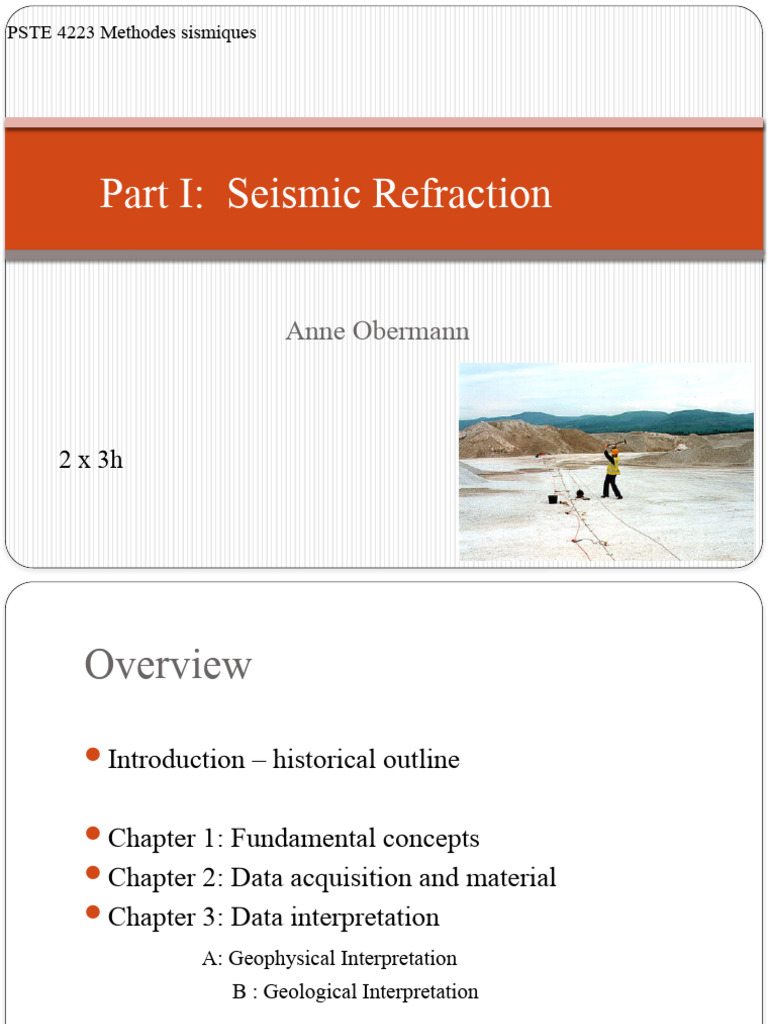 Seismic Refraction For Class 1 | PDF | Seismology | Waves