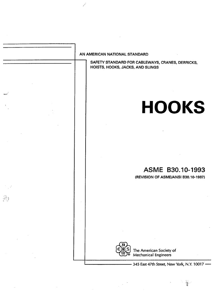 ASME 30.10 1993 - Hooks | PDF