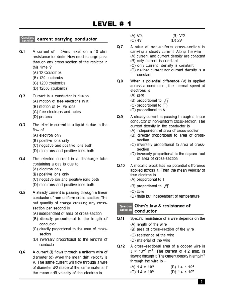 Current | PDF | Electrical Resistivity And Conductivity | Series And ...