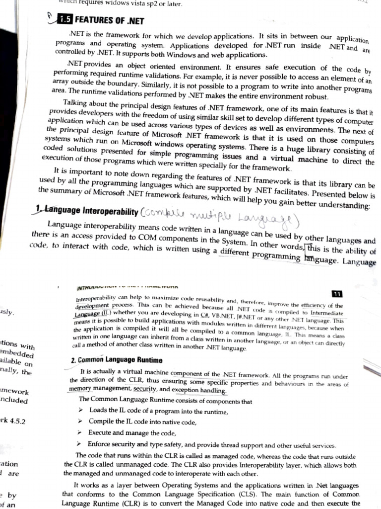 Features Of. Net | PDF | Library (Computing) | C Sharp (Programming Language)