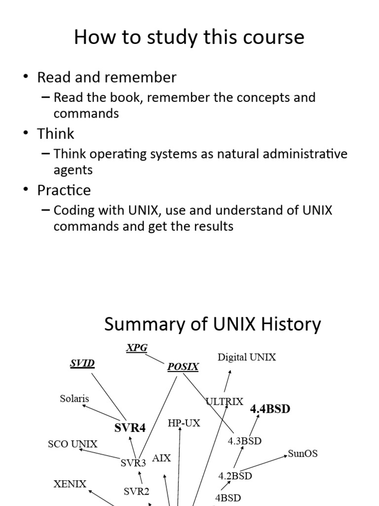 UNIX Course Study Guide | PDF | Unix | Operating System