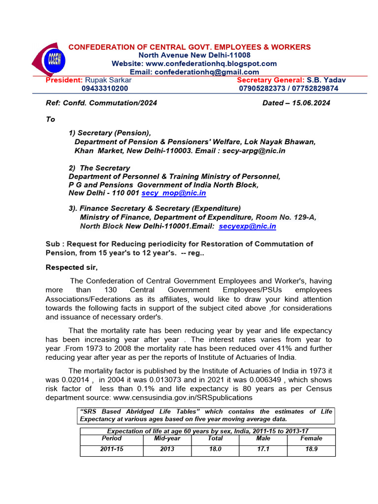 Confd-Commutation 240616 211628 | PDF | Pension | Net Present Value
