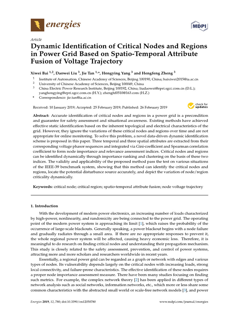 Dynamic Identification of Critical Nodes in Power Grids | PDF | Cluster ...