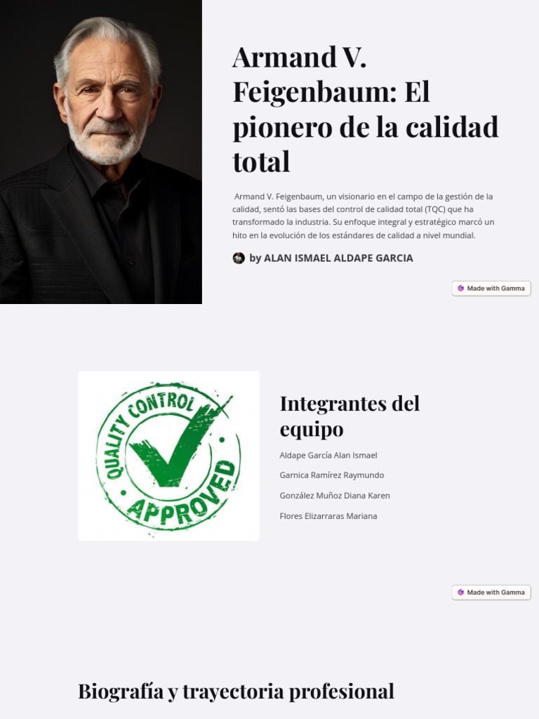 Armand V Feigenbaum El Pionero de La Calidad Total | PDF | Calidad ...