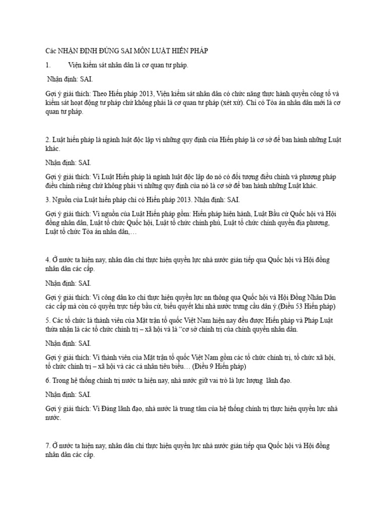 68C Đúng Sai LHP | PDF