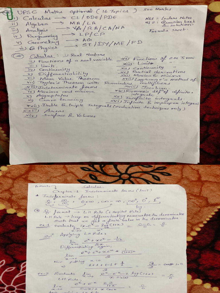 calculus maths handwritten notes | PDF