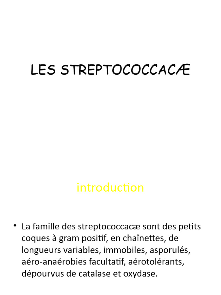 Les Streptocoques | PDF | Streptocoque | Maladies et troubles