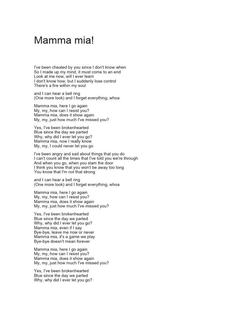 Mamma mia | PDF