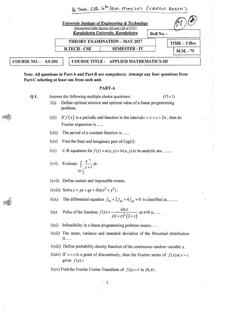 Btech - 4TH Sem | PDF