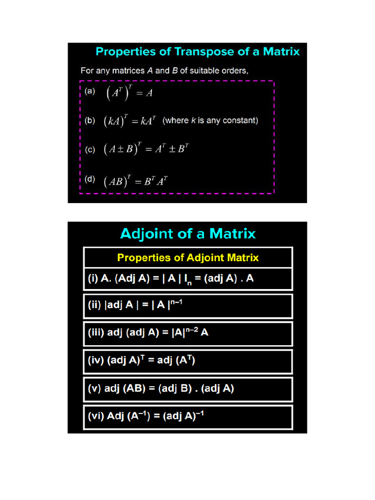 Matrix Properties | PDF