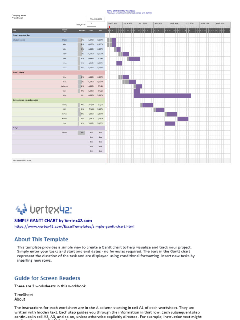 Simple Gantt Chart For Upload | PDF | Spreadsheet