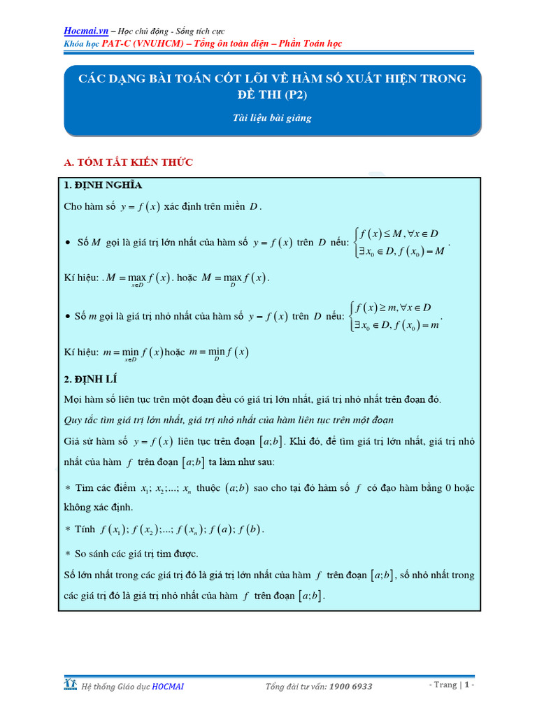 Cac Dang Bai Cot Loi P2 VNUHCM | PDF