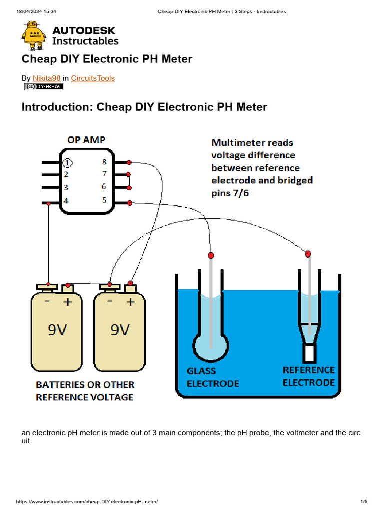 Cheap DIY Electronic PH Meter - 3 Steps - Instructables | PDF ...
