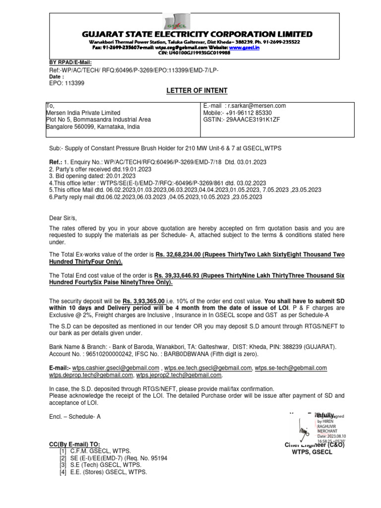 Draft Loi Po & Sch-A For Audit | PDF | Arbitration
