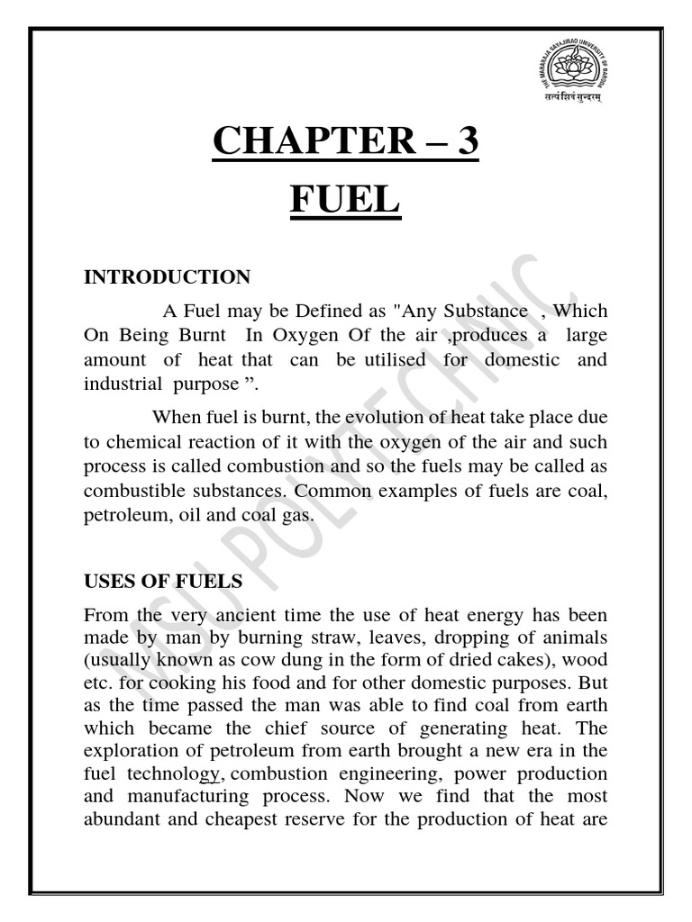 CH-3 Fuel | PDF | Coal | Fuels