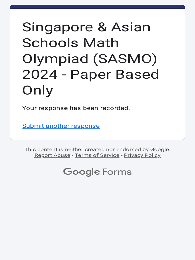 Singapore & Asian Schools Math Olympiad (SASMO) 2024 - Paper Based Only ...
