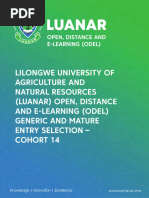 Call For Applications For Admission Into Luanar Postgraduate Programmes ...