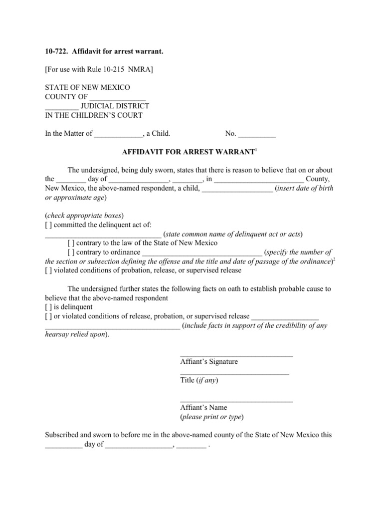 10 722 Affidavit For Arrest Warrant | PDF | Affidavit | Arrest Warrant