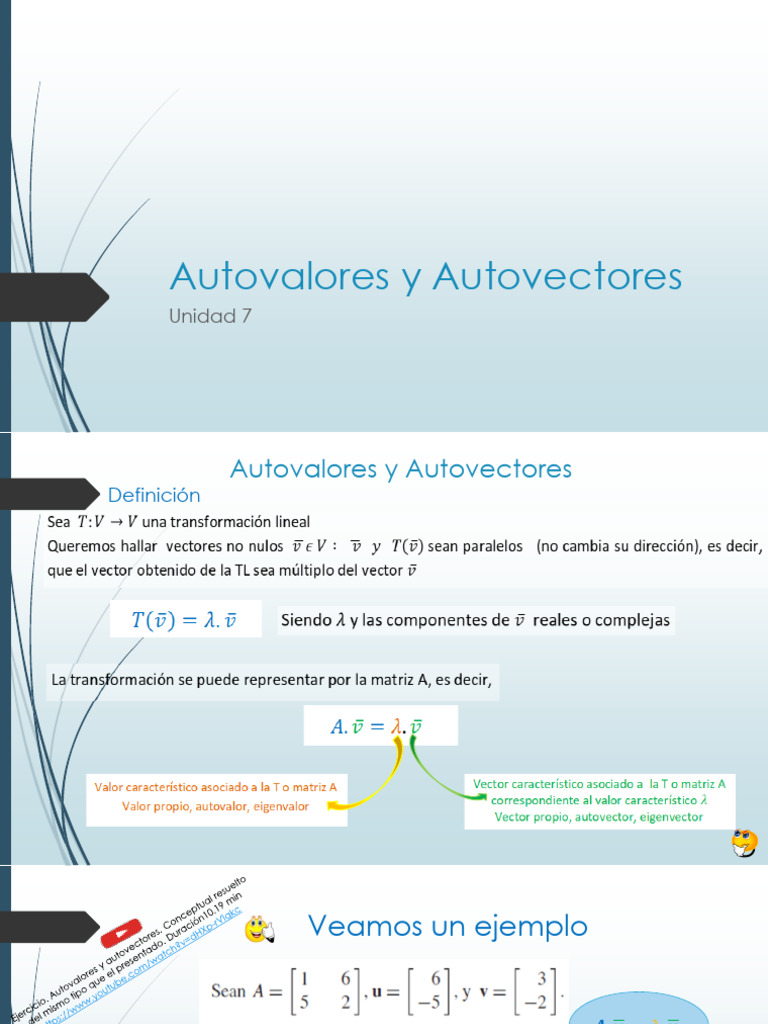 Cálculo de Autovalores y Autovectores | PDF | Valores propios y vectores propios | Física Matemática