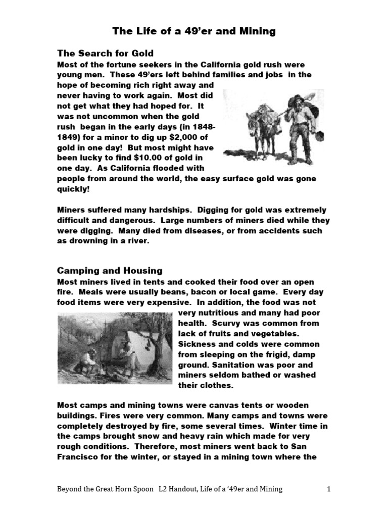 Life of a 49'er: Gold Rush Challenges | PDF | Mining
