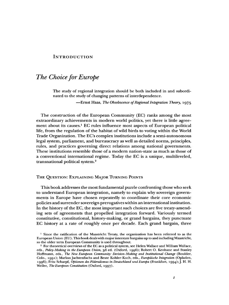 Moravcsik, Andrew - The Choice For Europe - Social Purpose and State ...