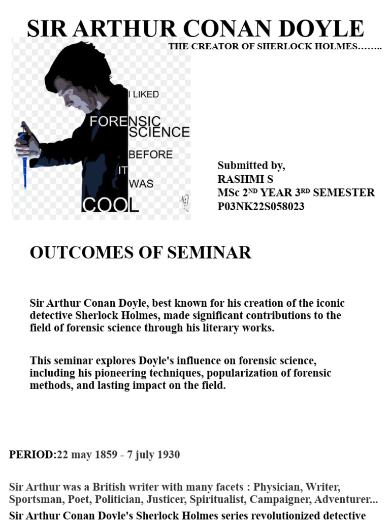 Sir Arthur Conan Doyle | PDF | Forensic Science | Sherlock Holmes